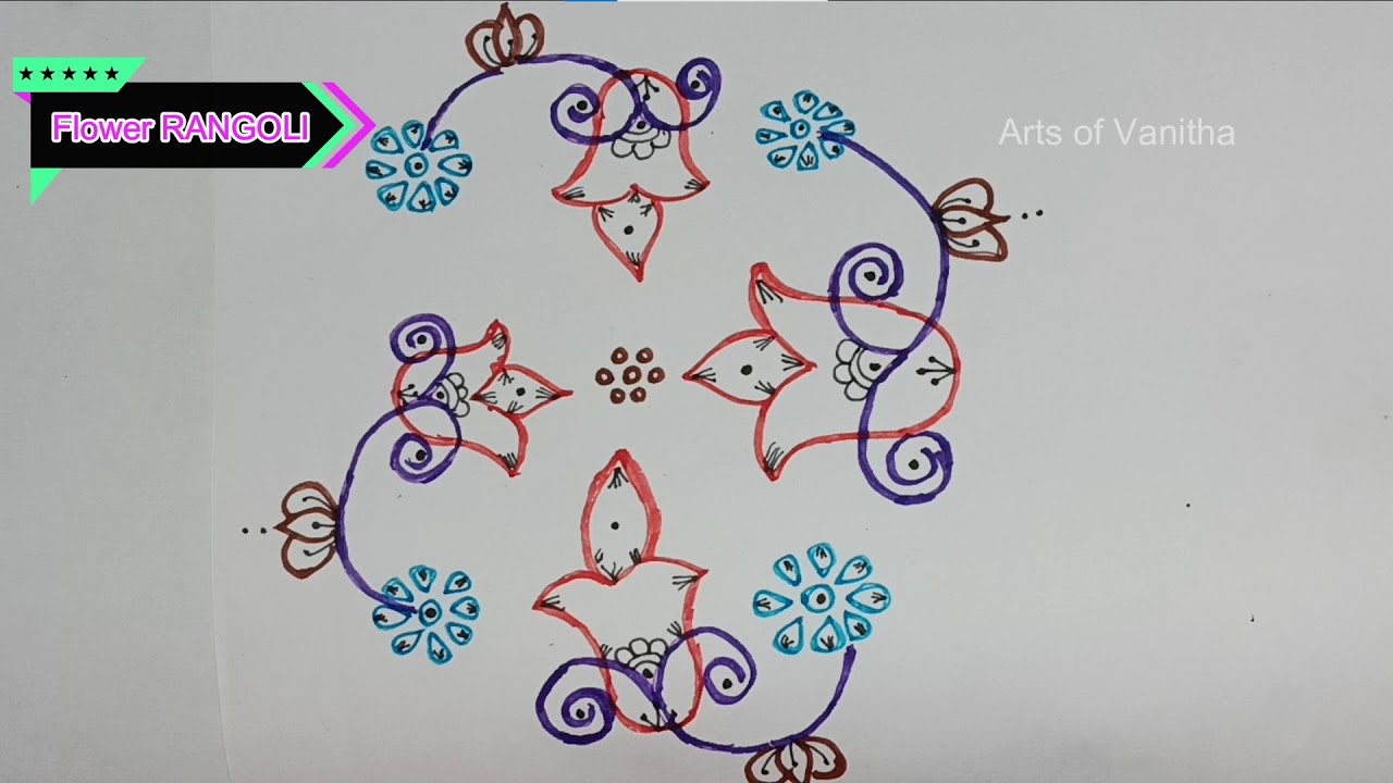 Creative Flower Rangoli Designs Simple and Easy | Arts of Vanitha ...