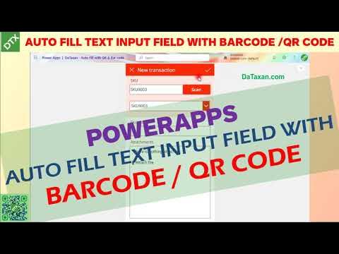 PowerApps Auto Fill Text input field with QR code scanner, Barcode scanner - YouTube