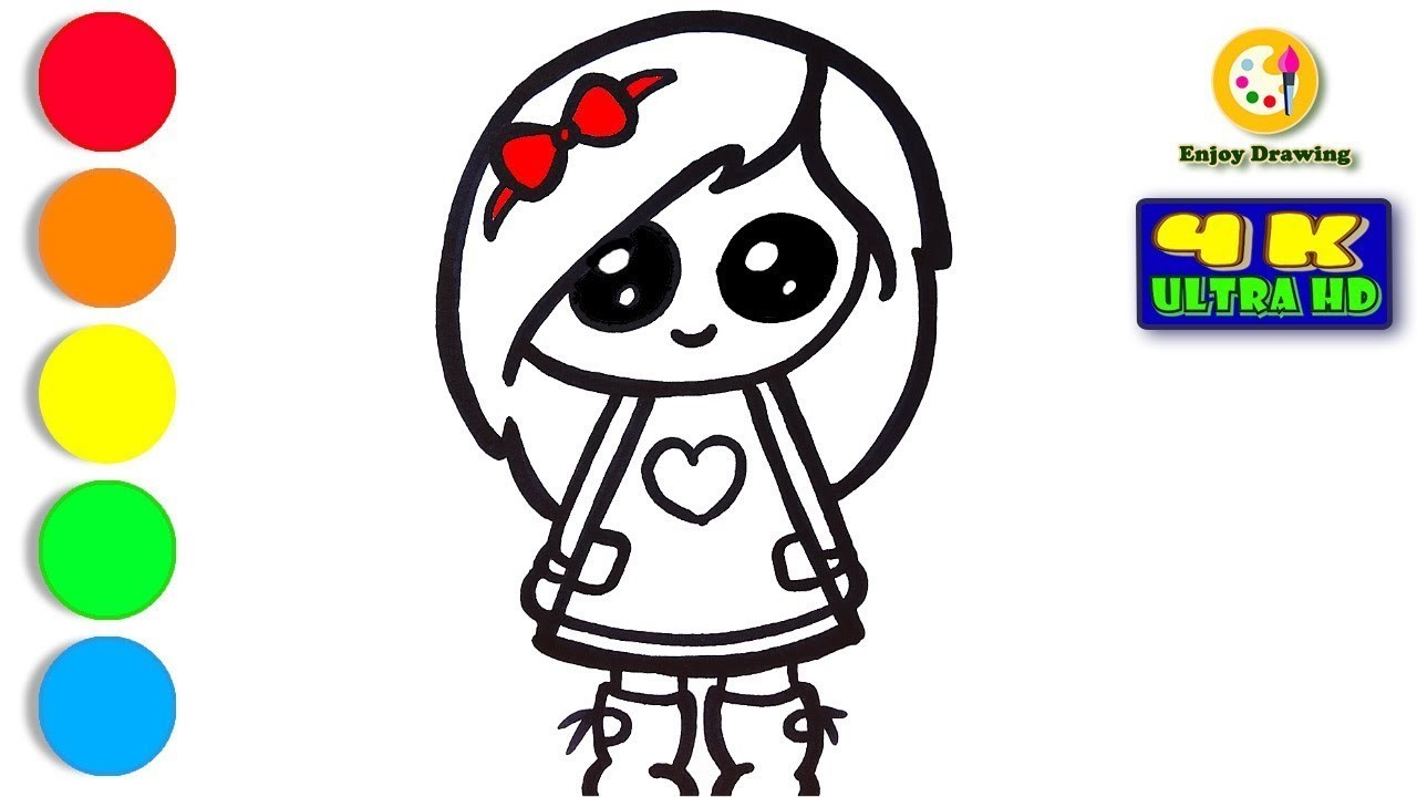 Girl Drawing 👩 How to Draw Little Girl EASY for Kids, Step by step ...