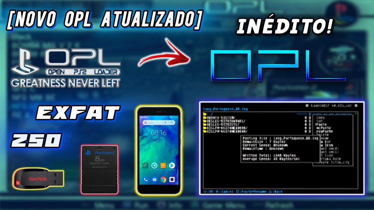 NOVO OPL!!! Suporta ExFat, ZSO, 2 Pendrives + TRADUÇÃO, Como ATUALIZAR ...