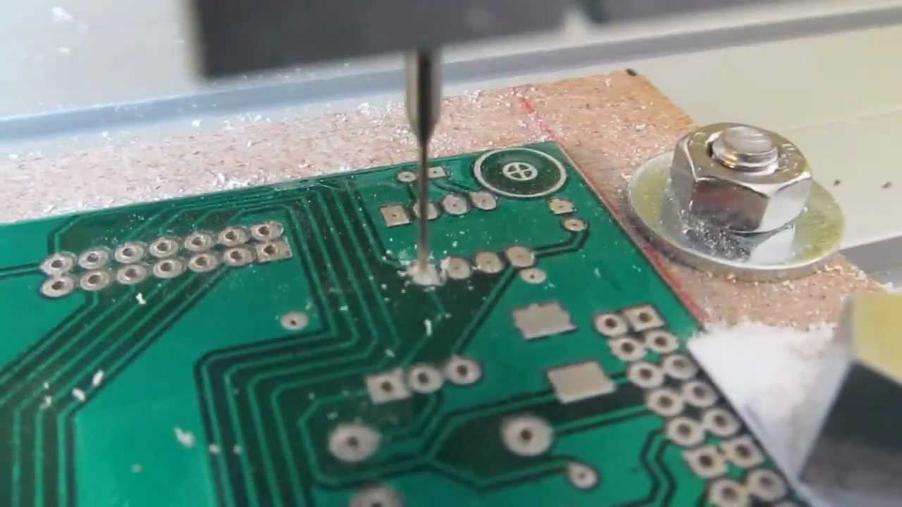 CNC PCB drilling - YouTube