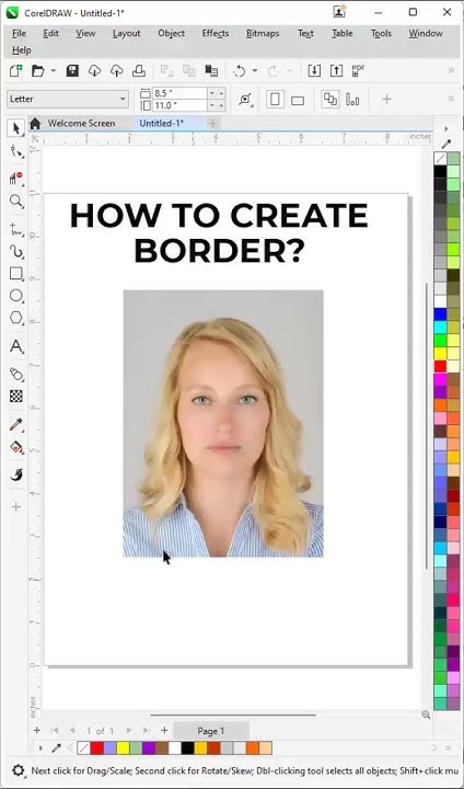 Creating border around Image #coreldraw #graphicdesign #image - YouTube