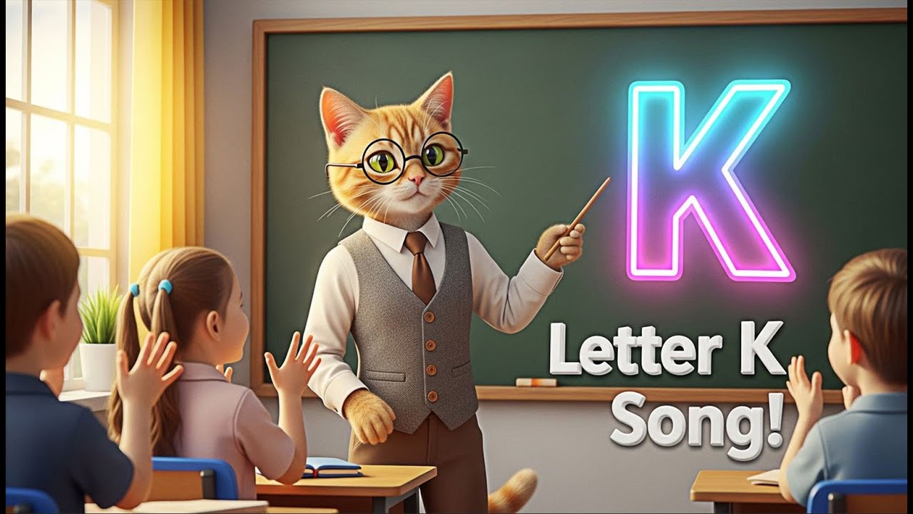 Letter K Song for Kids | Fun Alphabet Song with Orange Tabby Cat ...