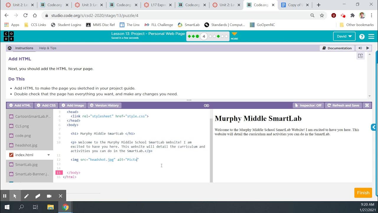 CSD Unit 2: Lesson 13 - Project - Personal Web Page - YouTube