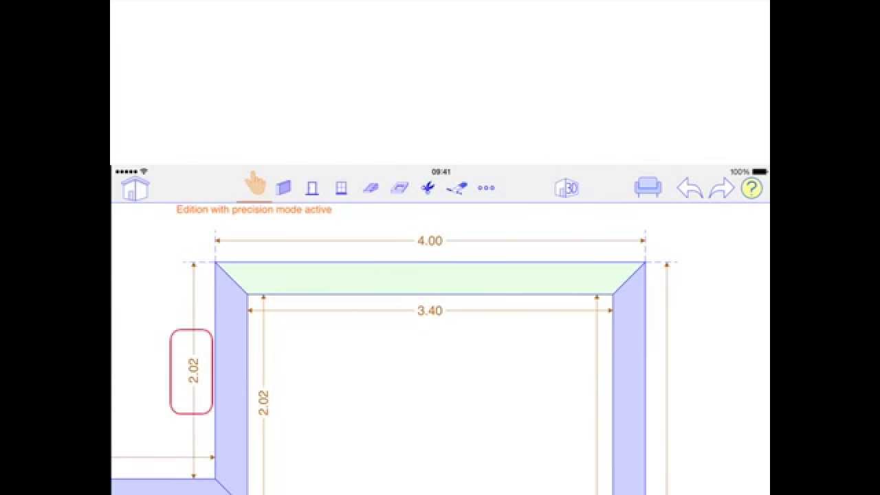 QuickPlan 3D on iPad precision adjustment - YouTube