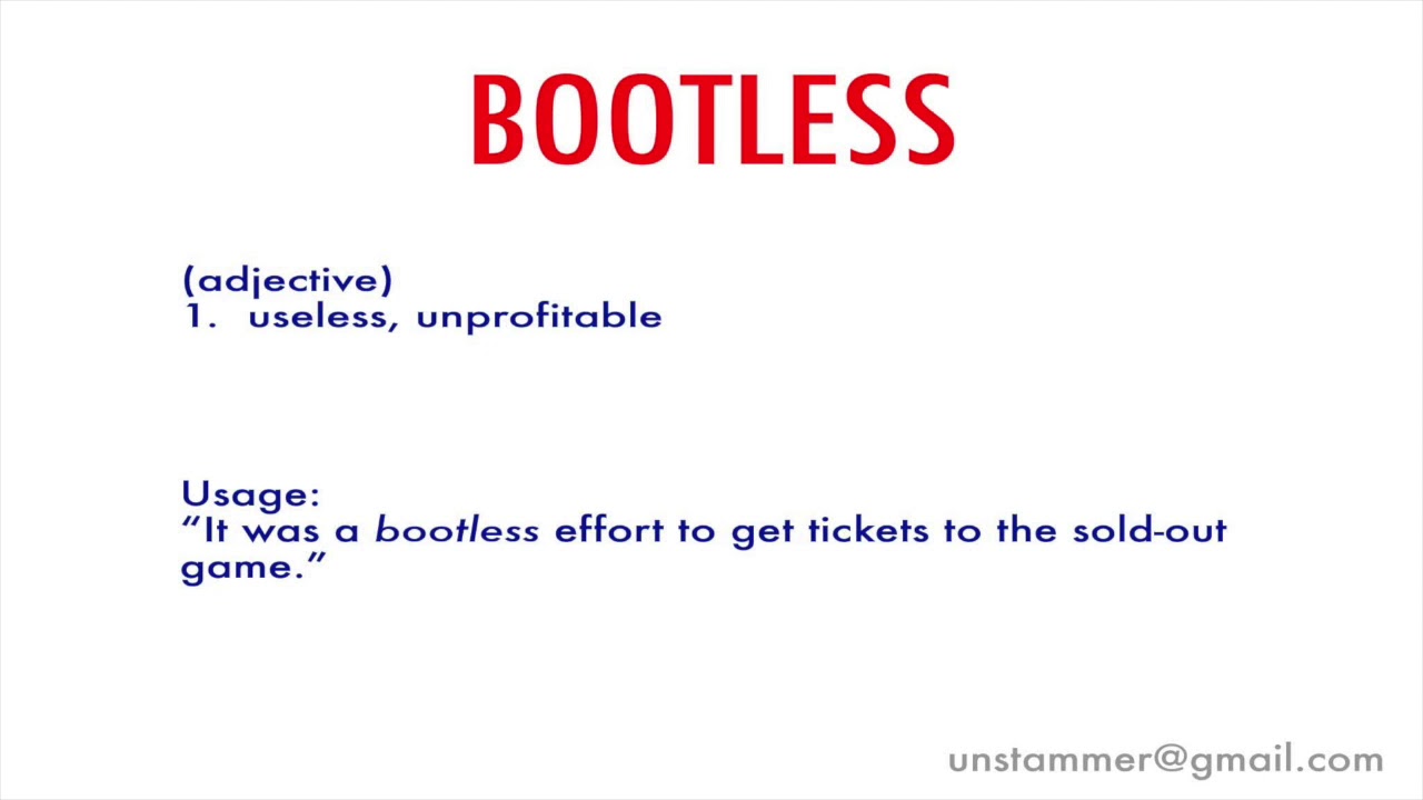 How to Pronounce Bootless - YouTube