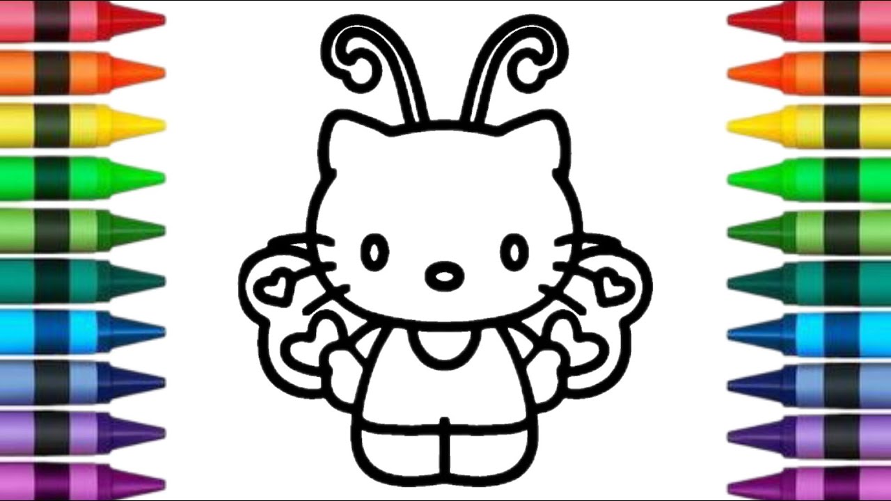 how to draw & colour hello kitty 🐈| hello kitty drawing | draw a ...