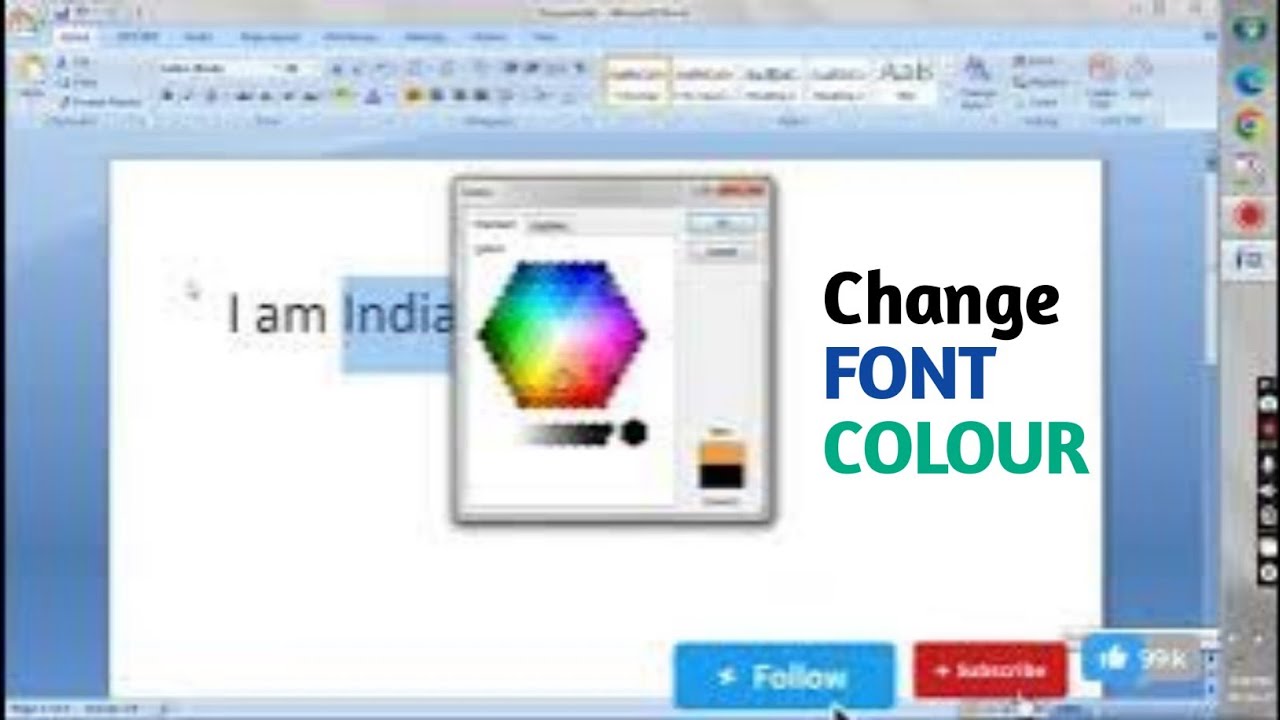 Change Font Color In Ms Word - Easily |Change Text Color In Ms Word ...