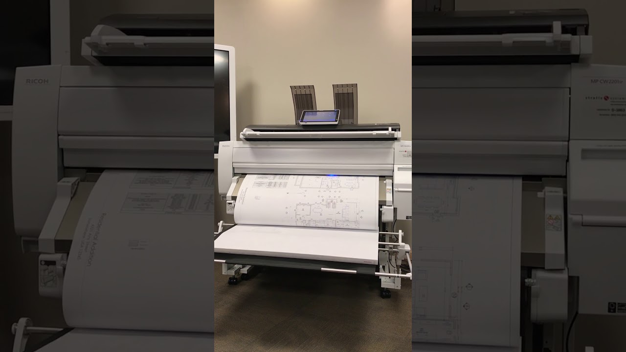 Ricoh MP CW2201SP Stacker - YouTube