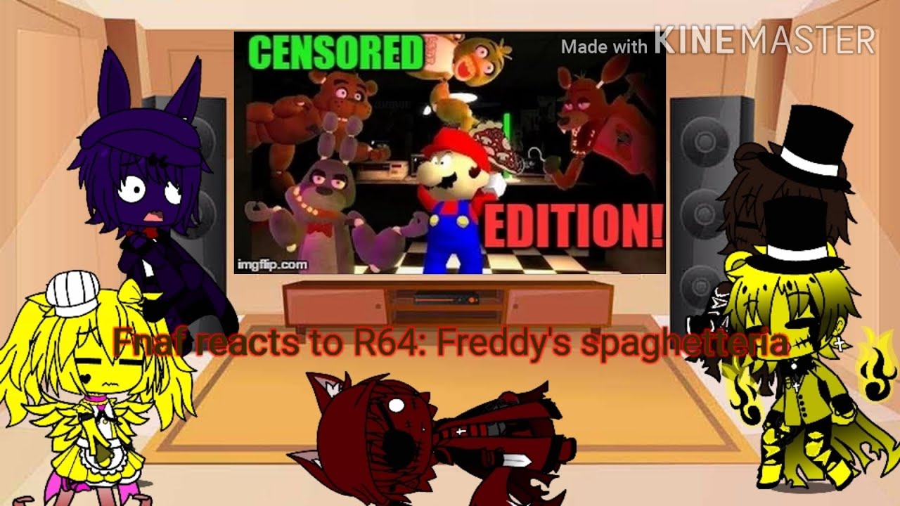 FNAF 1 reacts to SMG4 R64: Freddy's spaghetteria (censored version ...