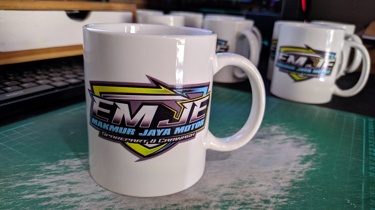 tutorial sablon mug memakai UV DTF warna cerah bagus simpel #cetakmug # ...