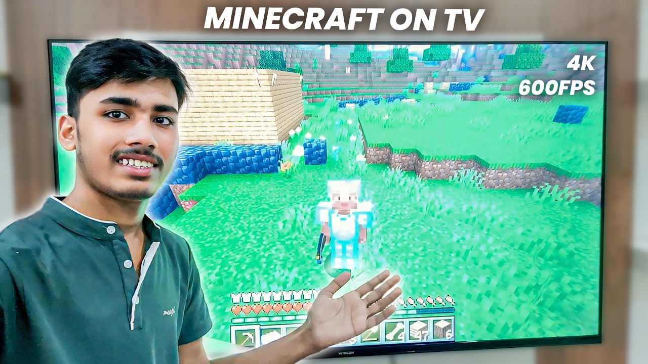 Playing Minecraft On 55″ 4K WebOS LG TV | How To Play Minecraft On TV ...
