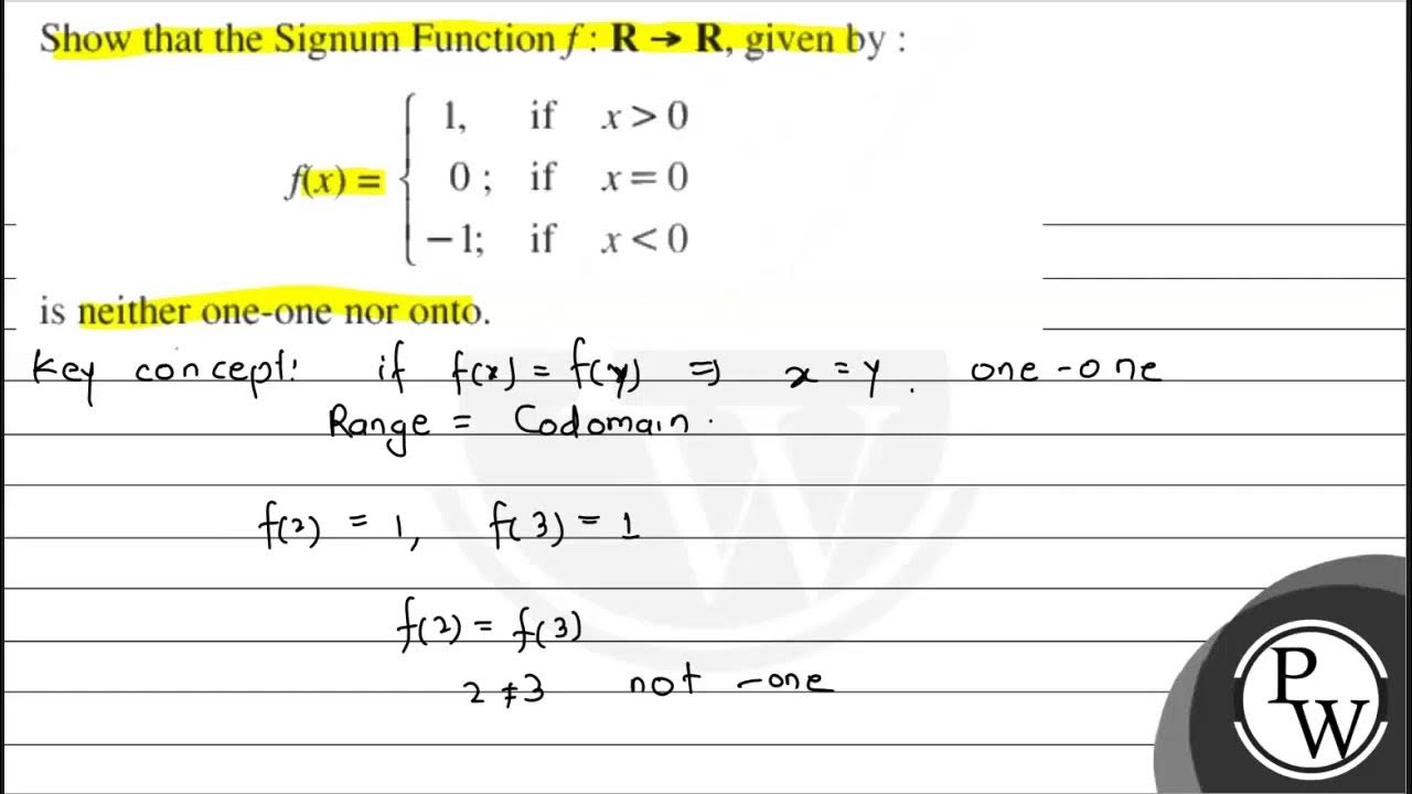 Show that the Signum Function \( f: \mathbf{R} \rightarrow \mathbf{... - YouTube