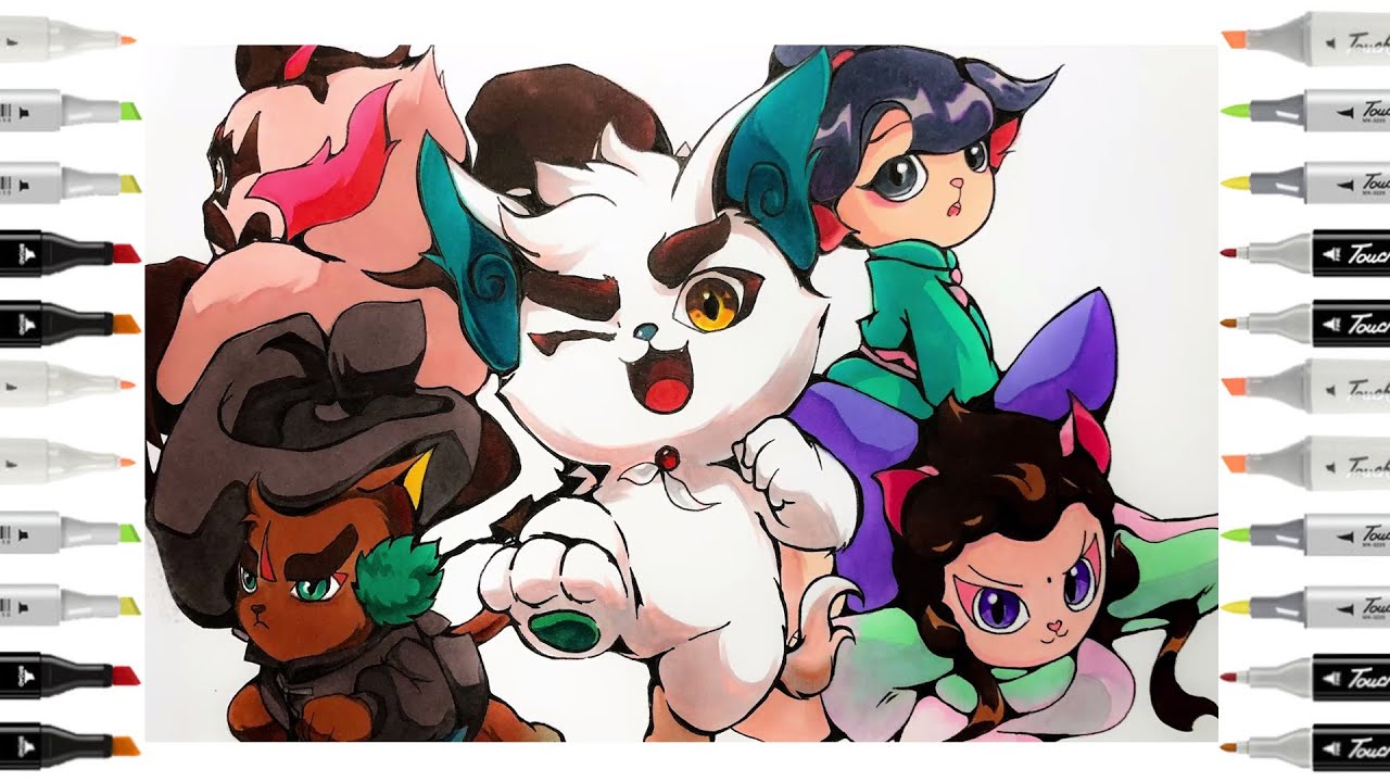 Jing-Ju Cats Drawing and Coloring - YouTube