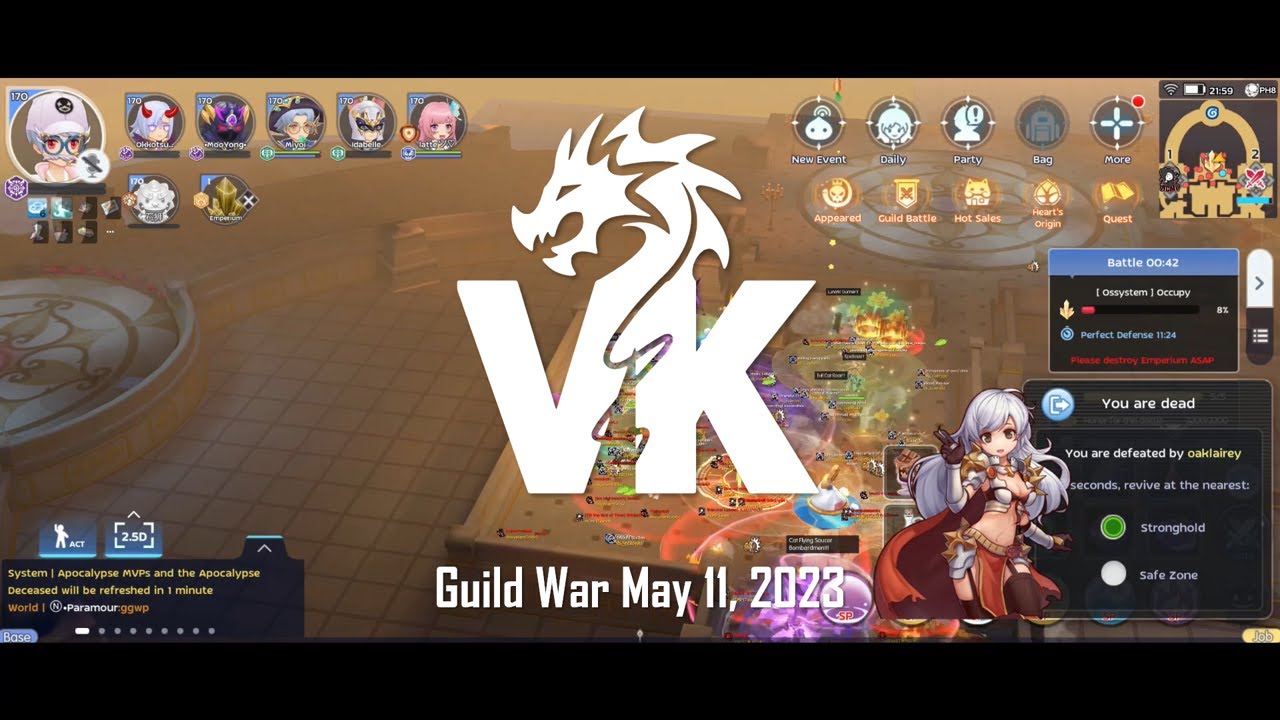 [ROM] VK Guild GvG (WOE) [SLAYER] May 11, 2023 {D•RYUJI} - YouTube