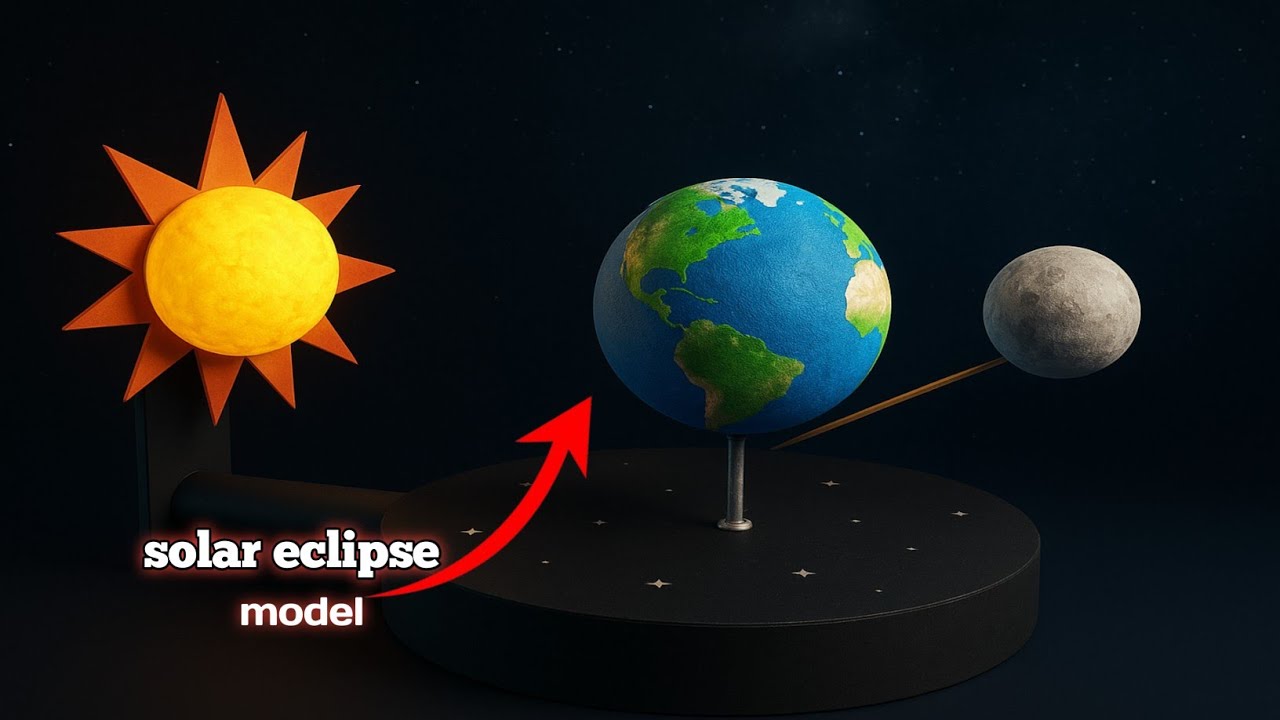 How to make solar eclipse model | easy science project - YouTube