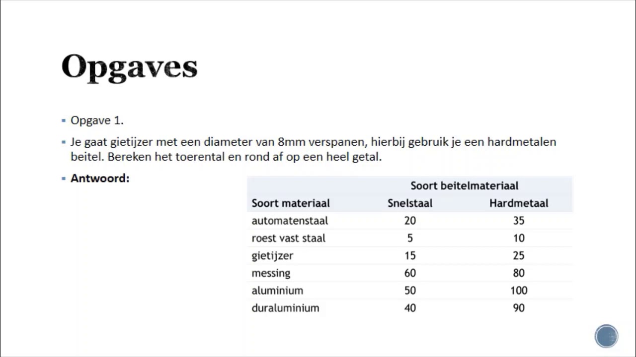 Toerental berekenen (draaimachine) - YouTube