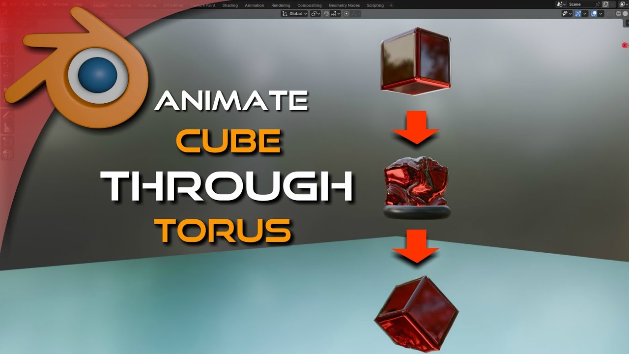 How to Animate Cube squeezing through Torus in Blender Soft body ...