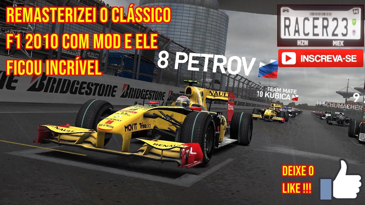 REMASTERIZEI O CLÁSSICO F1 2010 COM MOD E ELE FICOU INCRÍVEL - YouTube