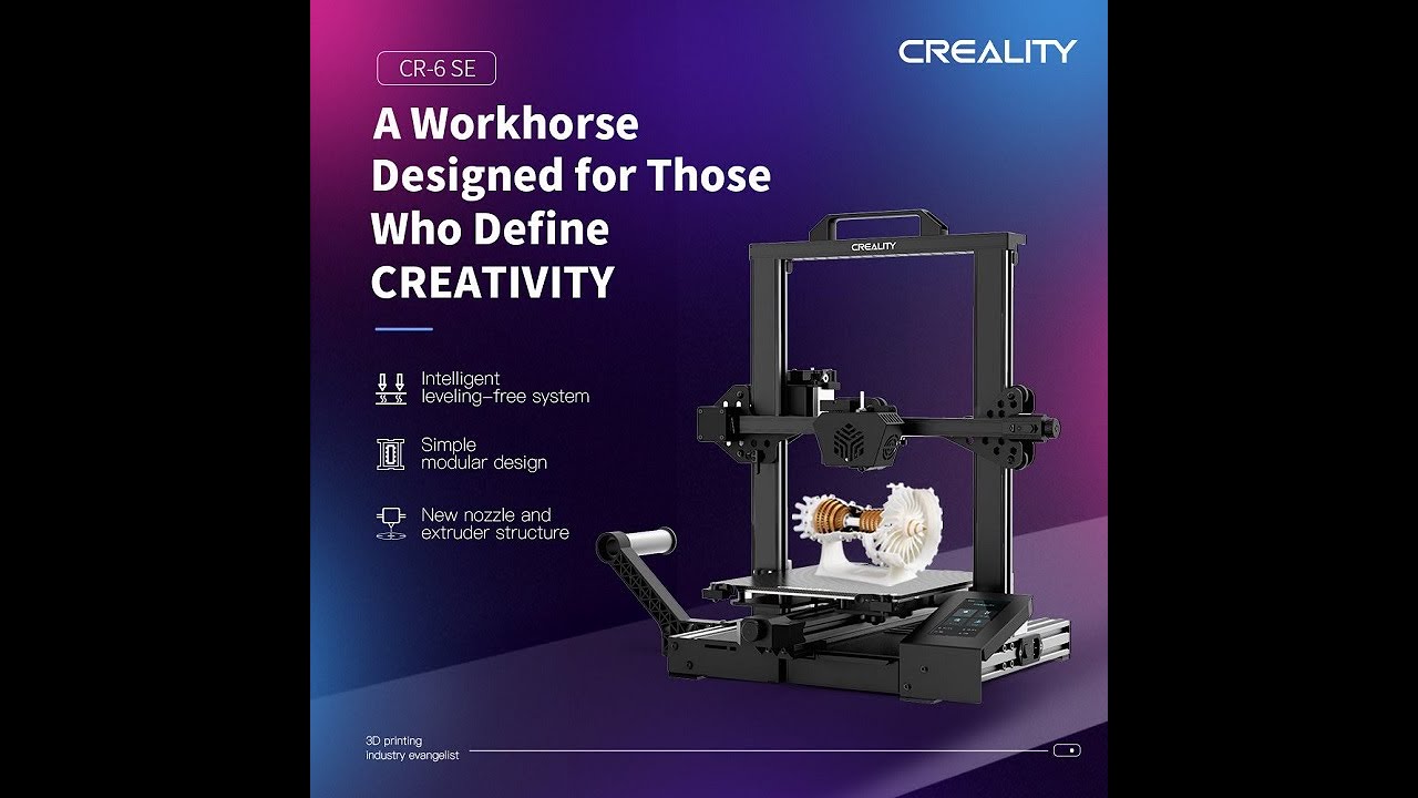 new creality CR6 SE 3d printer - YouTube