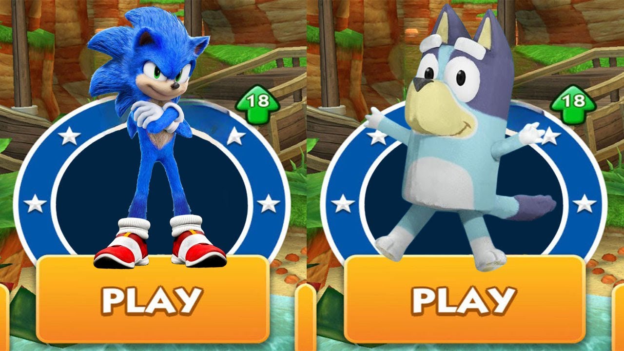 Sonic Dash vs Bluey 3D Run - Movie Sonic The Hedgehog vs All Bosses ...