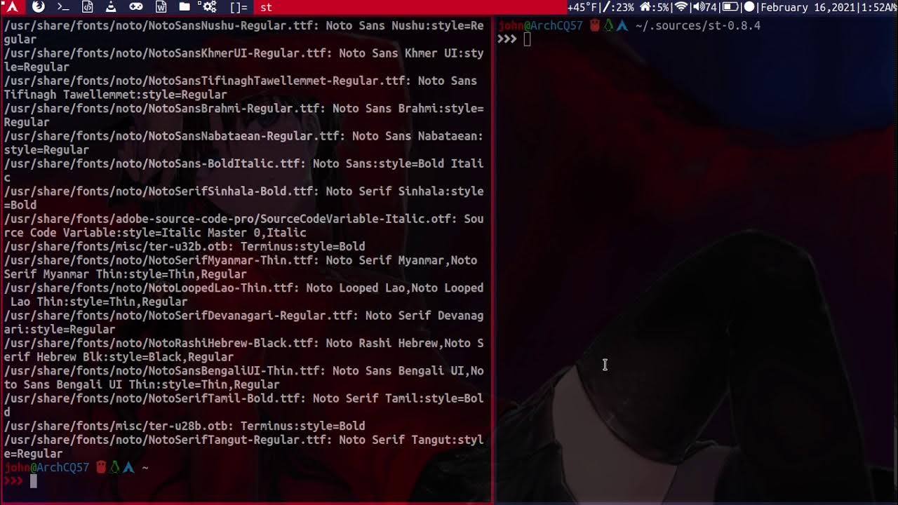 How to Change the Suckless (ST) Terminal Font! - YouTube