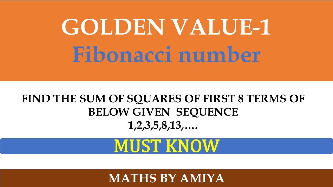 Golden Formula 1 "Fibonacci" - MATHS BY AMIYA - YouTube