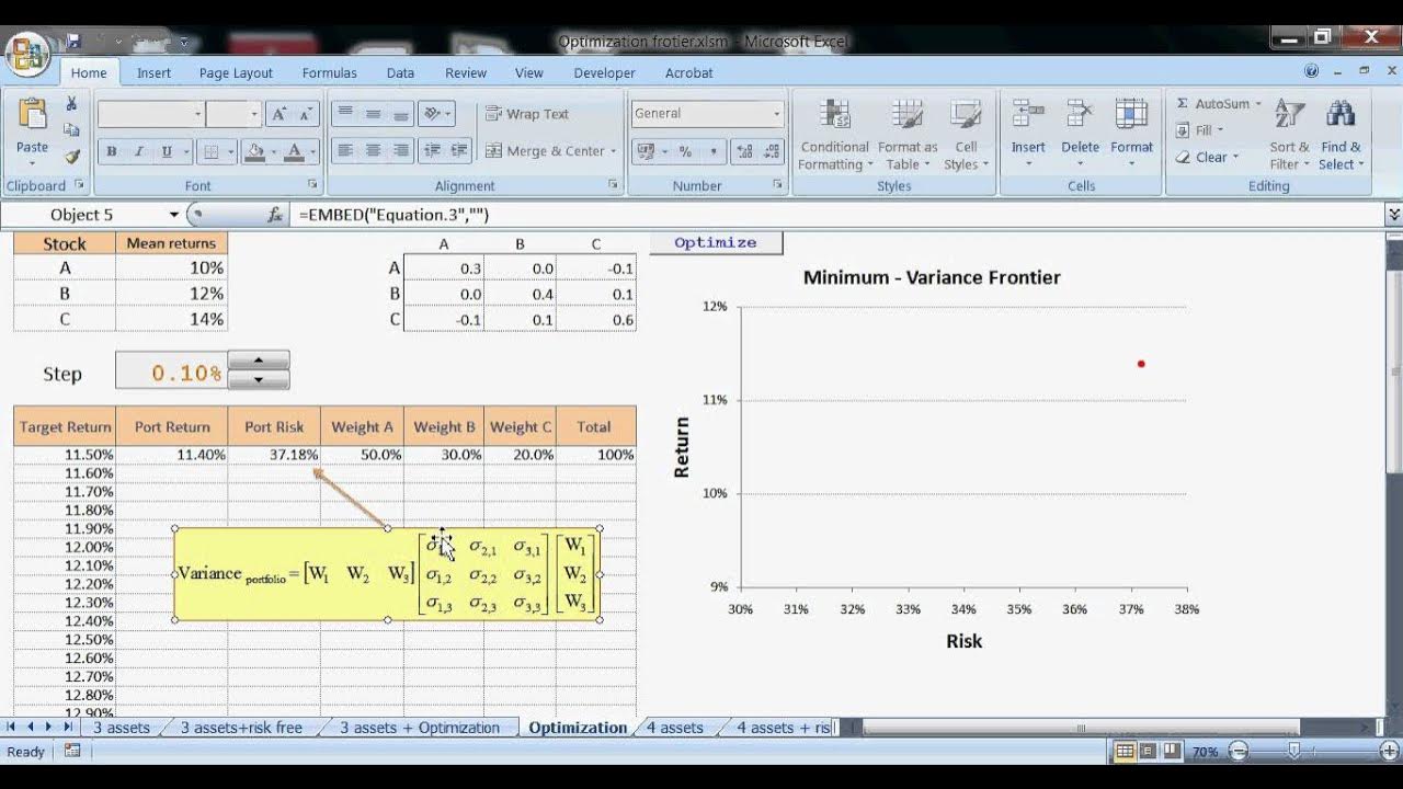 VBA Excel - Optimization Efficient Frontier - YouTube