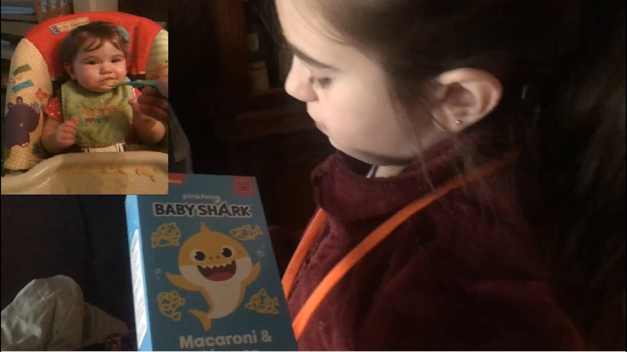 Making Baby Shark Mac n Cheese for kid as she mysteriously changes ages ...