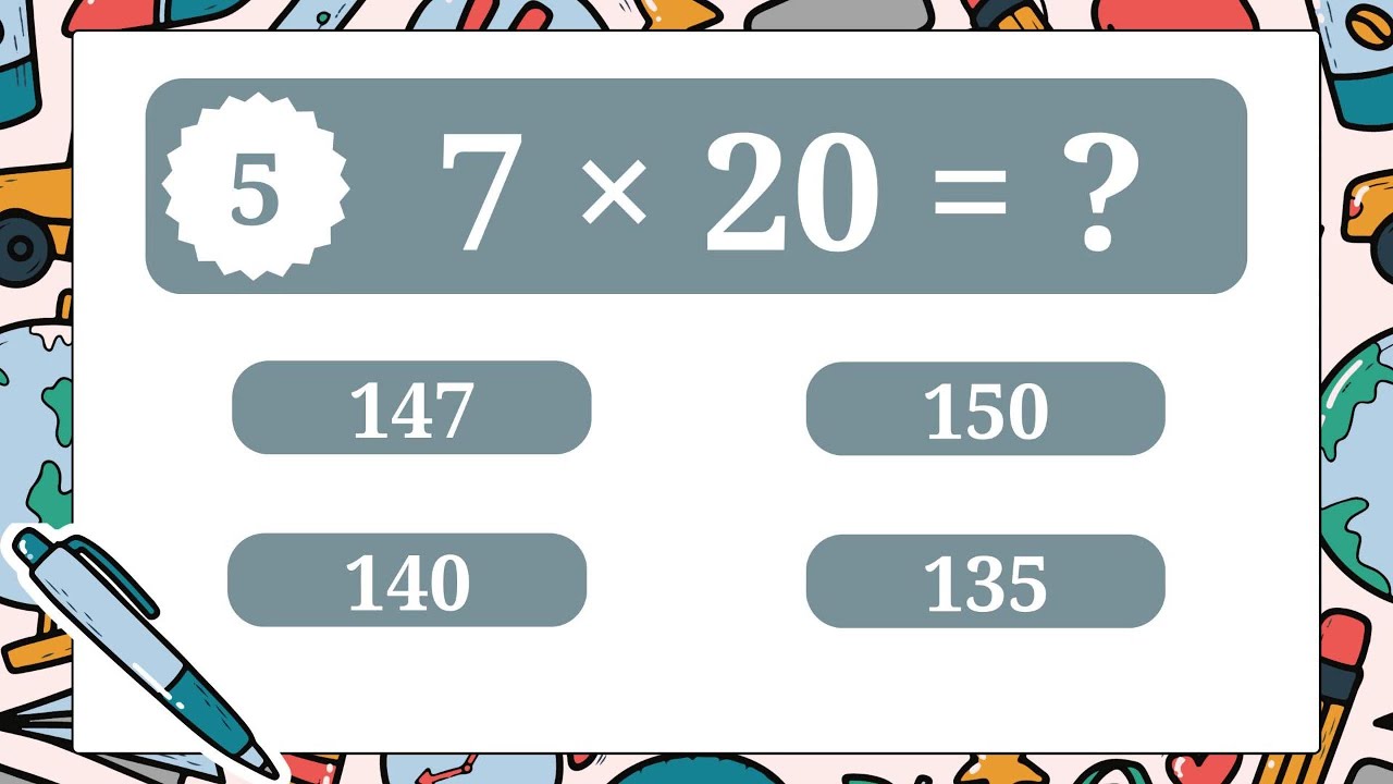 🧠 Fun Multiplication Quiz for Kids | 1-Digit × 2-Digit | Learn Times ...