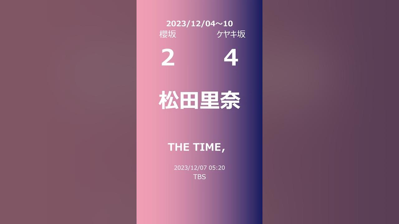 【櫻坂46】櫻坂46vs土田澤部 2023/12/04～10 #shorts 【出演番組数】 - YouTube