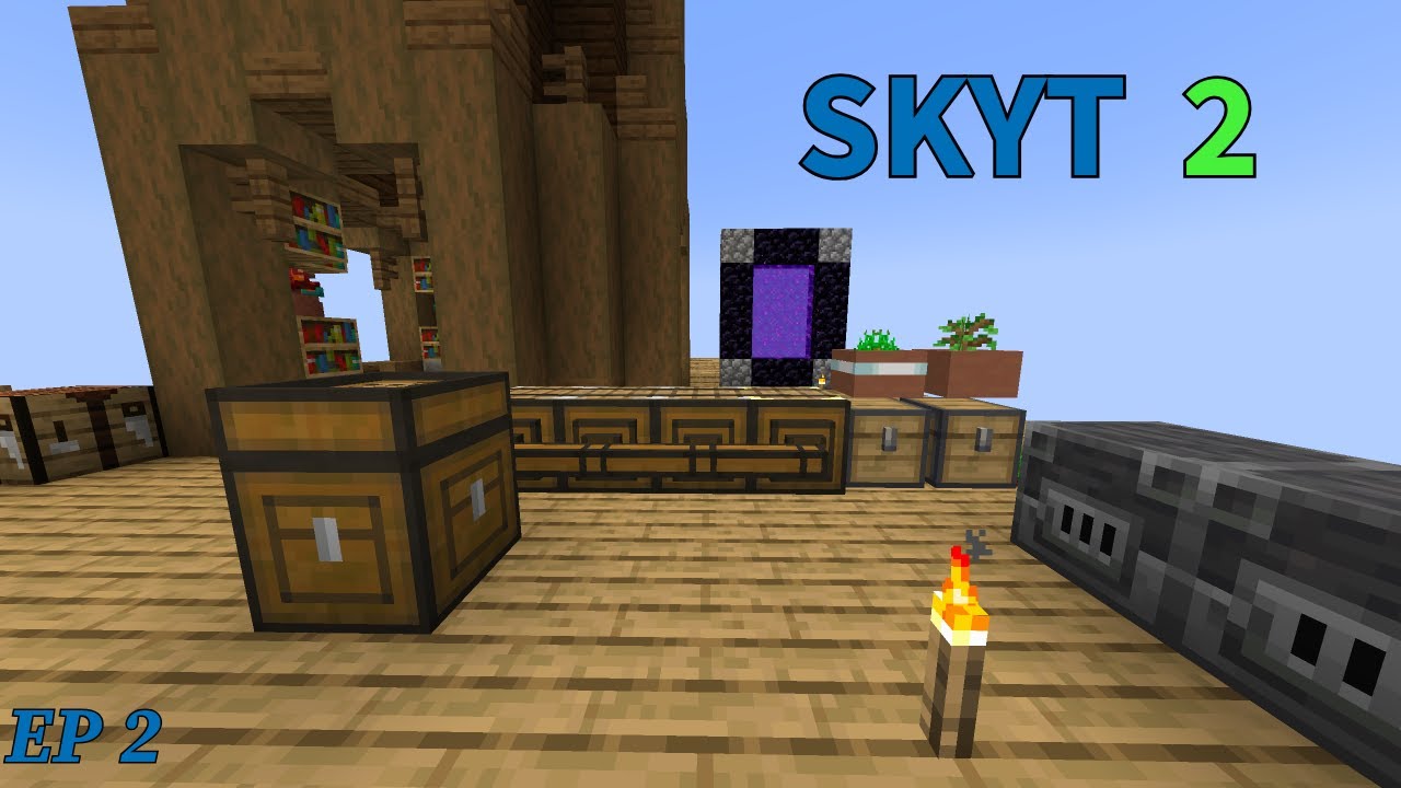 SkyT 2: Ep 2:Getting A Good Storage System: Modded Skyblock - YouTube