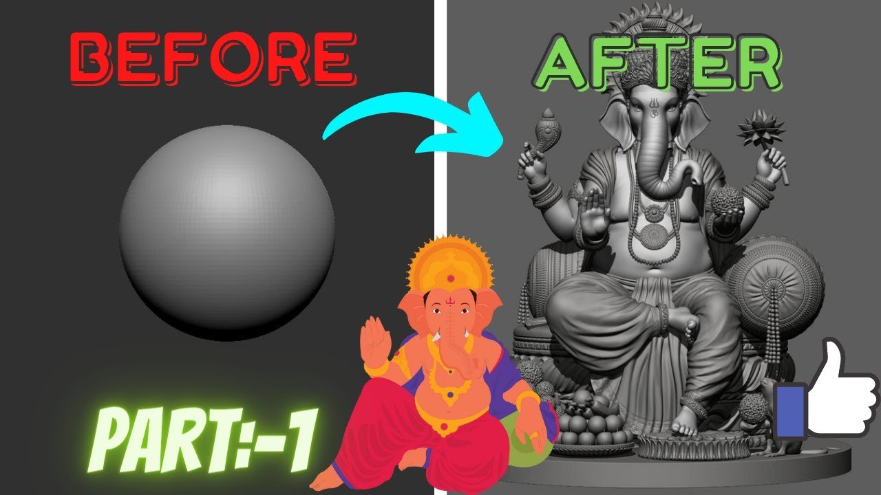 Ganpati Bappa || Creating Stunning 3D Models in ZBrush: Step-by-Step ...