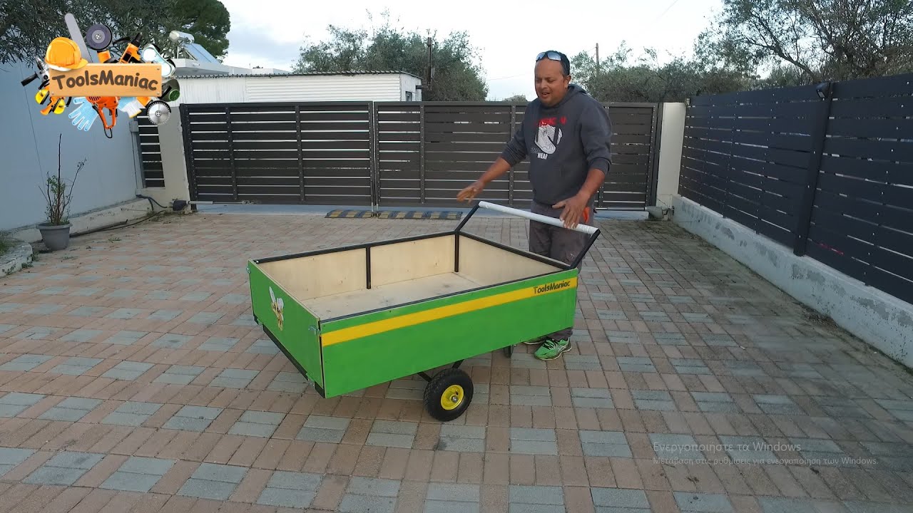 How To Build a smart Lawn Mower Trailer with hand push behind function ...