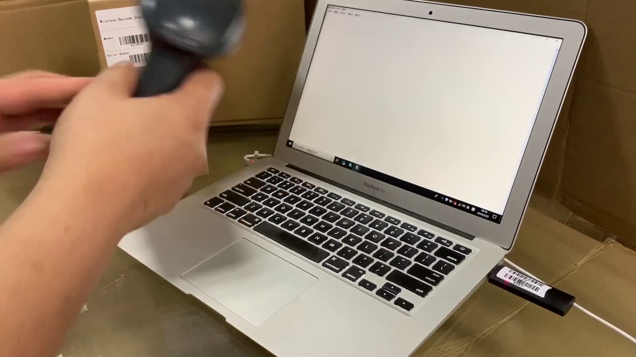 Asianwell AW5055R wireless laser barcode scanner - YouTube