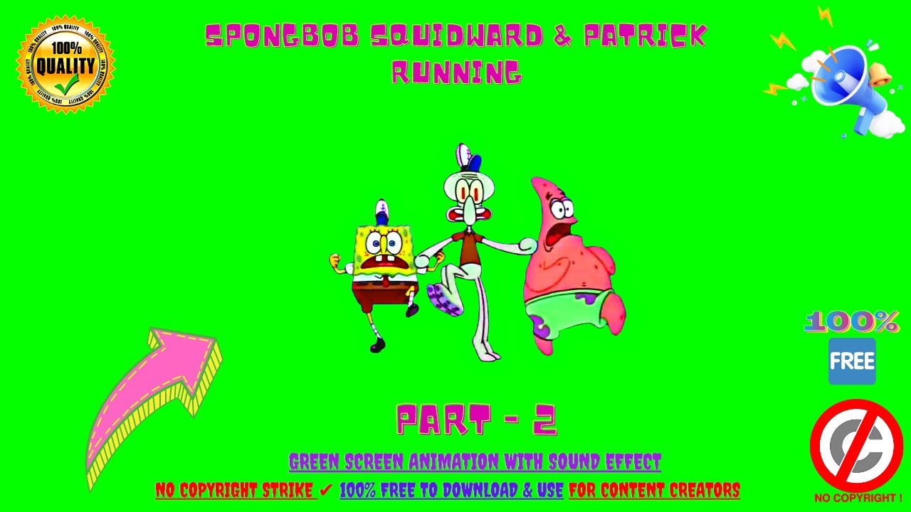 Spongbob Squidward & Patrick Running💨Sound Effects 🔊No Copyright Strike ...