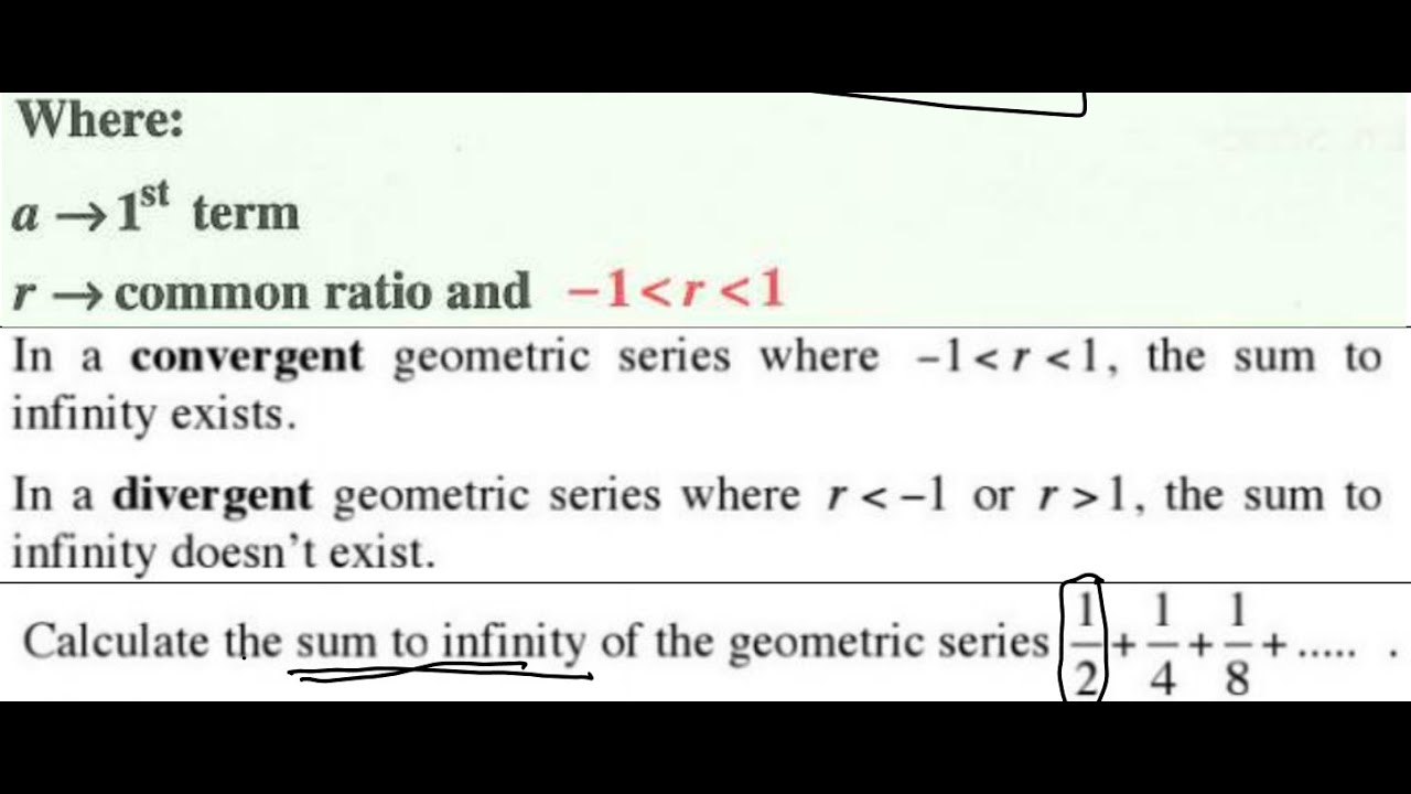 EXAMPLE 15 Given converges geometric series calculate sum infinity ...