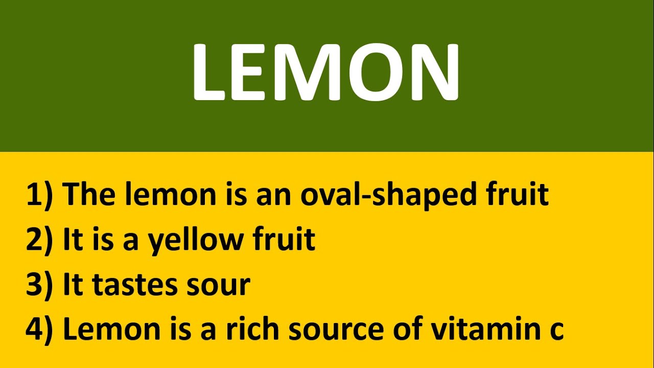 10 Lines about Lemon | Few Lines about Lemon | Essay about Lemon ...