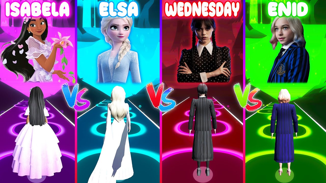 Encanto Isabela Vs Frozen Elsa Vs Wednesday Addams Vs Enid Sinclair But ...