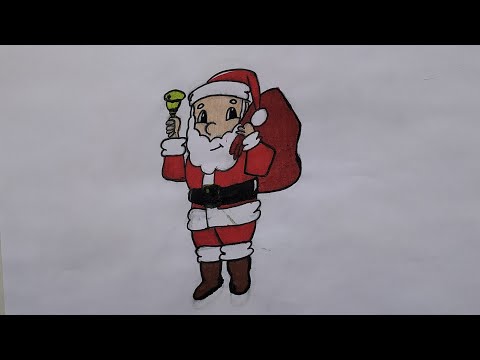 Rəsm - Şaxta Baba Necə Çəkilir - How to Draw Santa Claus