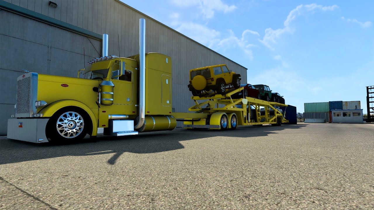 Transporting 2022 Vehicles / Peterbilt 379 Stretched / Carhauler / 1.46 ...
