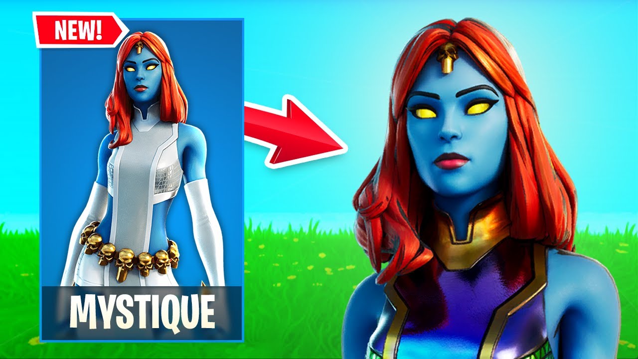 NEW MYSTIQUE Skin Gameplay in FORTNITE! (Built-in Emote Shapeshifter ...