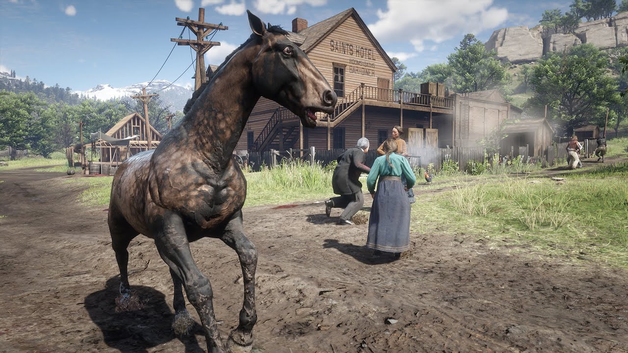 RDR2 NPC Fights Free For All Chaos Mod 5 - YouTube