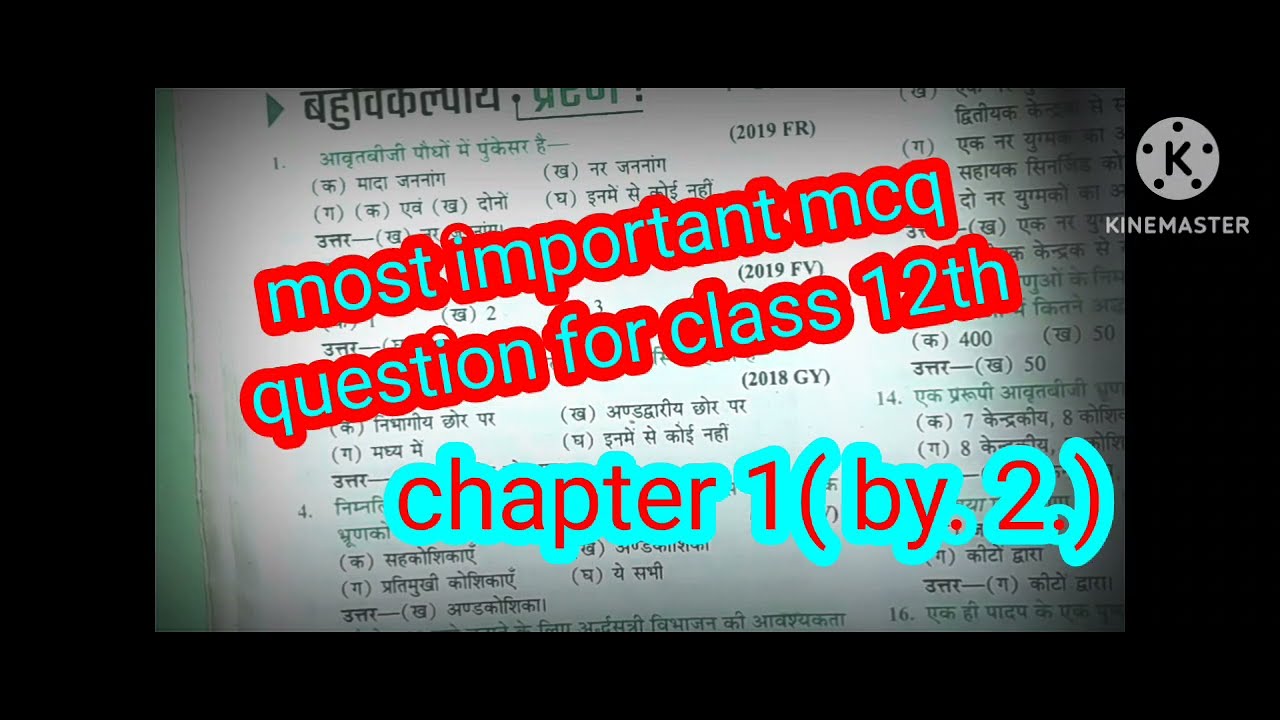 most important mcq question for class 12th chapter 1 - YouTube