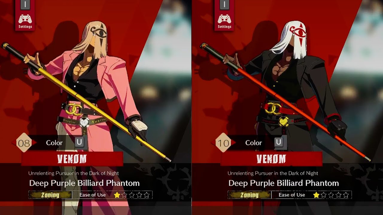 Guilty Gear Strive - All Venom Colors - YouTube