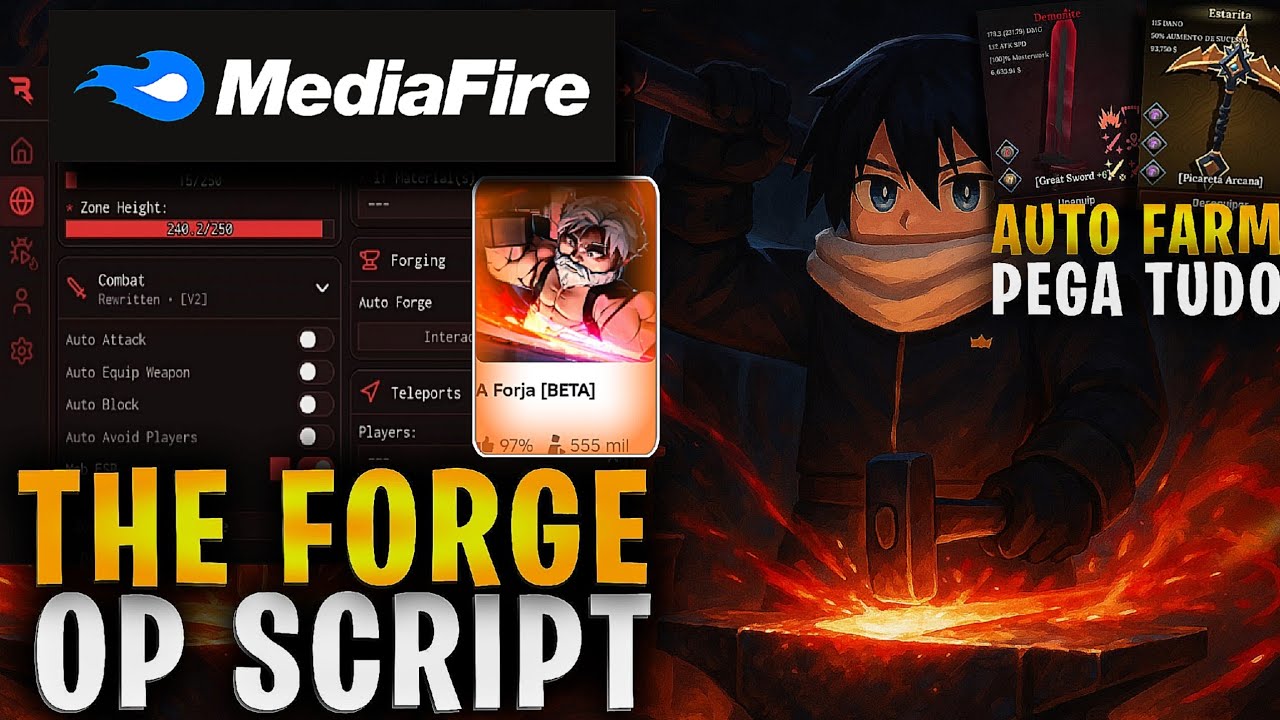 O MELHOR SCRIPT THE FORGE SEM KEY 🔥 - Instant Forge, Instant Kill, Auto ...