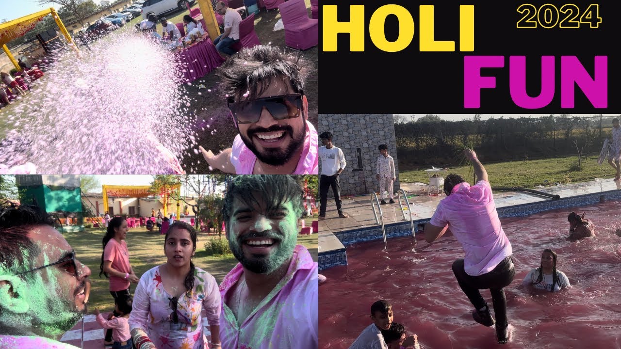 Holi Party At FARMHOUSE | RAIN DANCE | SWIMMING POOL | UNLIMITED FOOD ...