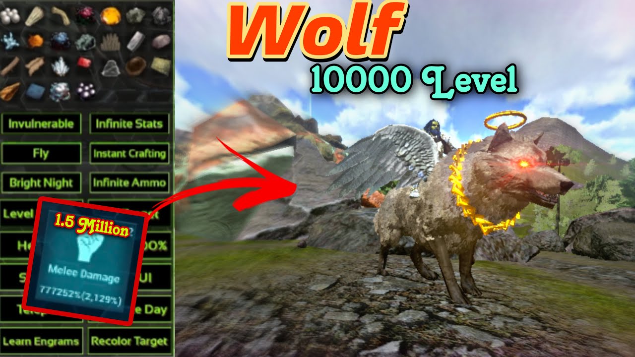 I tamed 1.5 Million Melee Damage Wolf In Ark Mobile 😈 | EP 5 - Wolf ...