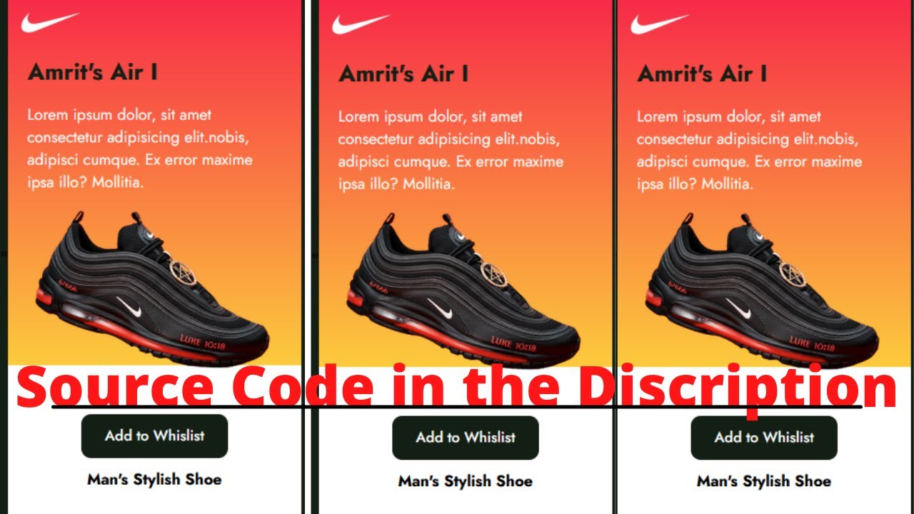 Product Card Design With Source Code | Pure HTML & CSS 2021 - YouTube