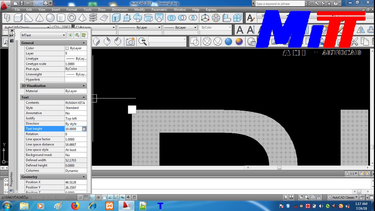 TUTORIAL AUTOCAD ANI MURNIATI RUMAH KITA-MITT CILEGON - YouTube